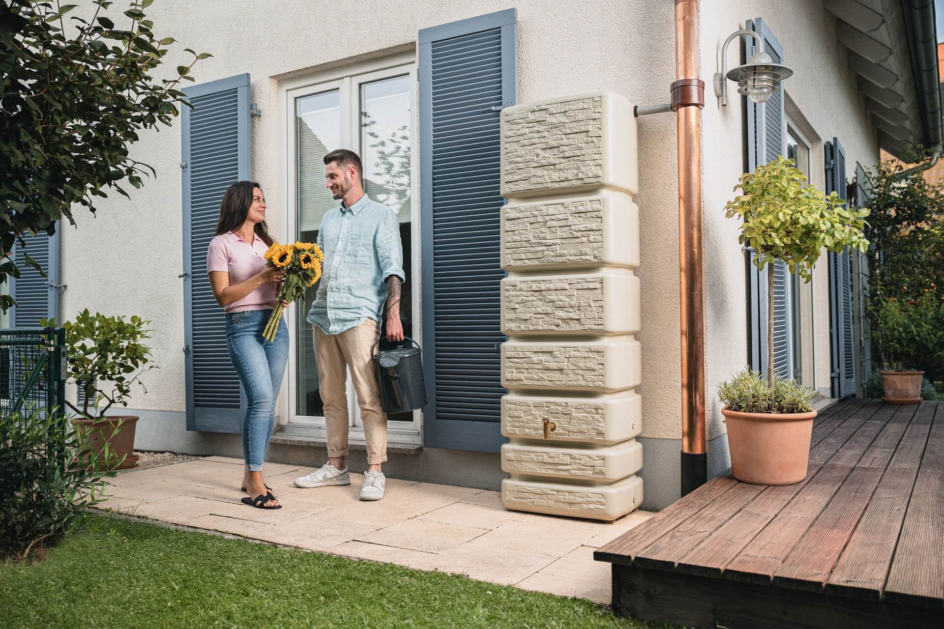 4rain | Slim Stone Decor Wandtank sandbeige | GARANTIA